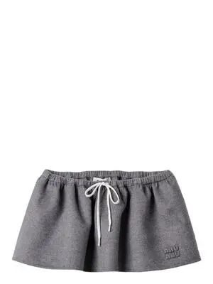 Miu Miu Double Cashmere Miniskirt - Grey