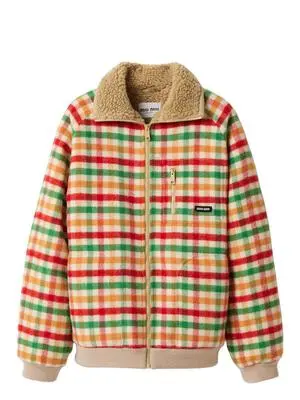 Miu Miu Checked Blouson Jacket - Red/green/soy Green