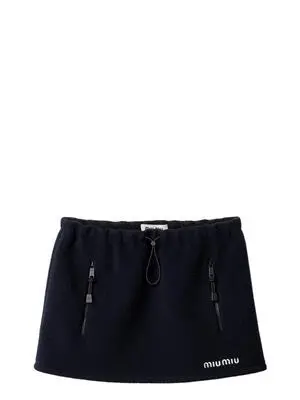 Miu Miu Fleece Miniskirt - Navy