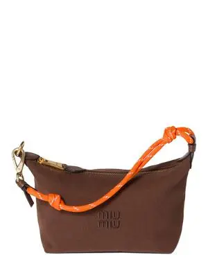 Miu Miu Gabardine Pouch - Cocoa Brown/orange