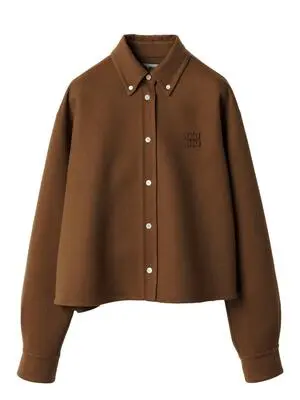 Miu Miu Double Cashmere Shirt - Cognac