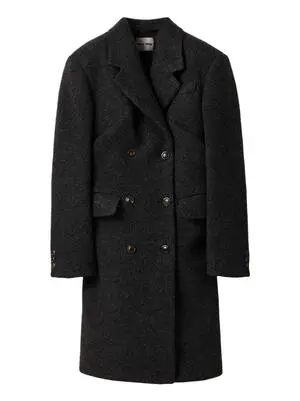 Miu Miu Double-breasted Shetland Wool Coat - Anthracite Gray