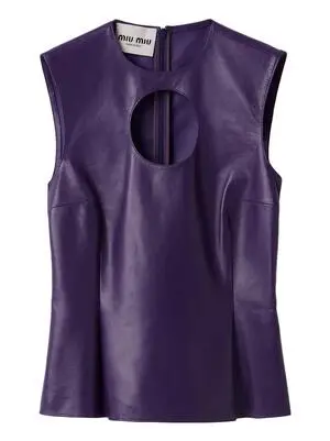 Miu Miu Nappa Leather Top With Buckle - Violet