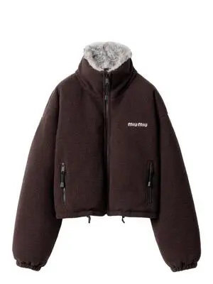 Miu Miu Fleece Down Jacket - Ebony