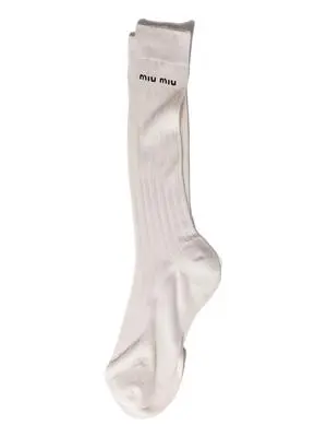 Miu Miu Silk Blend Socks - White
