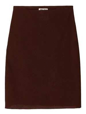 Miu Miu Silk Mid-length Skirt - Cocoa Brown