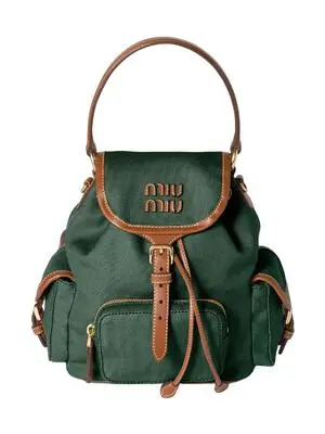 MIU MIU Canvas And Leather Backpack