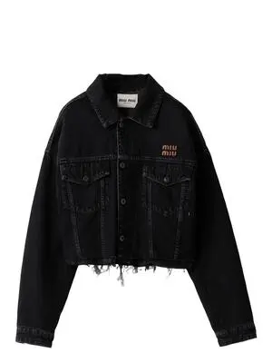 Miu Miu Straight-fit Denim Jacket - Black