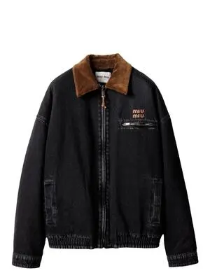 Miu Miu Denim Blouson Jacket - Black