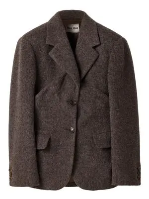 MIU MIU Single-Breasted Shetland Wool Jacket