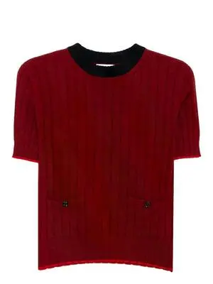 BARRIE Ribbed Top - Red