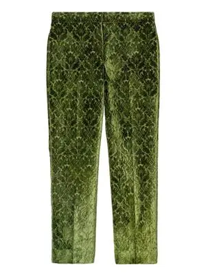 Burberry Damask-pattern Velvet Trousers - Green