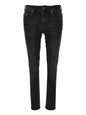 Versace Embroidered Logo Skinny Jeans - Black