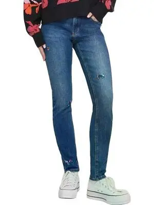 Desigual Sequin Embellished Jeans - Blue
