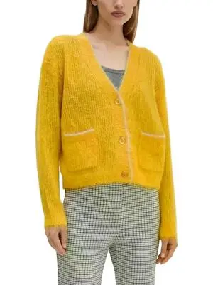 American Vintage Long-sleeve Button-front Cardigan - Yellow
