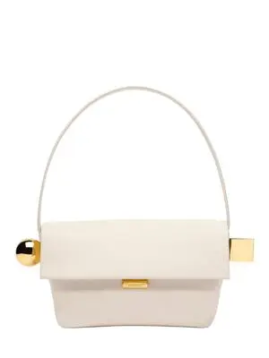 Jacquemus Le Rond Carré Leather Shoulder Bag - White