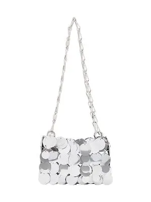 Rabanne Nano Sparkle Shoulder Bag - Silver