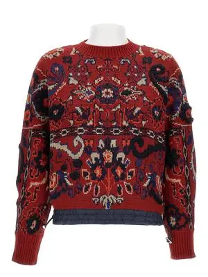 Sacai Jacquard Pullover - Red
