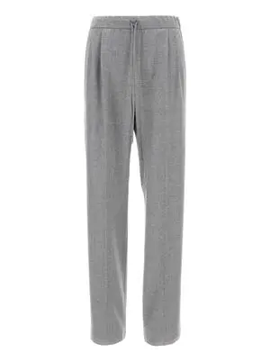 Max Mara Trousers With Drawstring - Grey