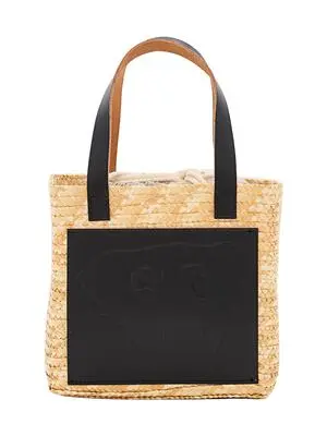 Plan C Mini Raffia Shopper - Beige
