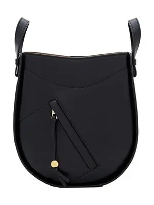 Loewe Hammock Slice Leather Bag - Black