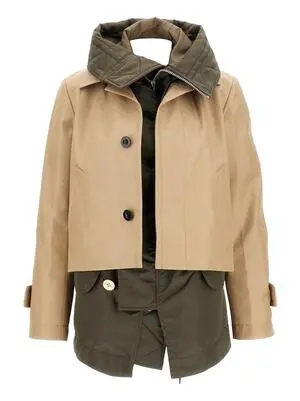 Sacai Cropped Jacket - Beige