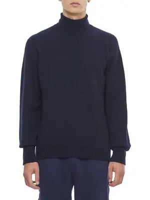DRUMOHR Turtleneck Wool Sweater - Blue