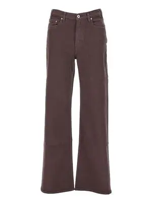 Ag Cotton-blend Wide Leg Jeans - Brown