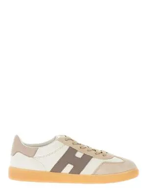Hogan Laced Leather Sneakers - White