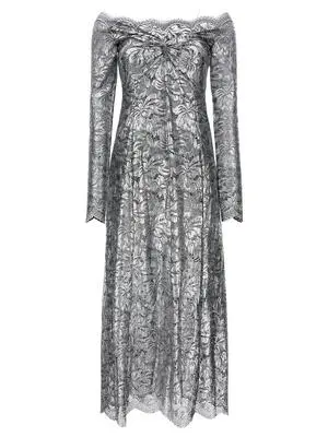 Rabanne Lace Long Dress - Silver