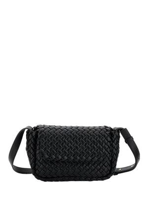Bottega Veneta Padded Woven Shoulder Bag - Nero