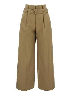 Simone Rocha Pleated Trousers With Belt Loops - Beige