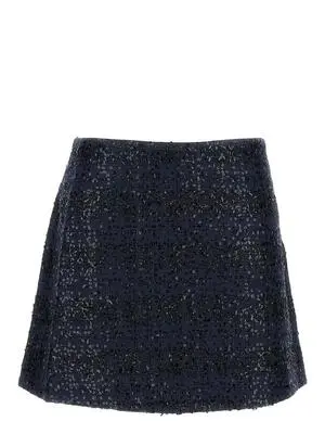 Remain Birger Christensen Floral Beaded Midi Skirt - Blue