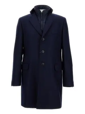 FAY Single-breasted Coat - Blue