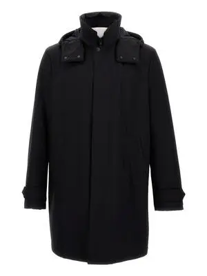 FAY Morning Travel Jersey Coat - Black