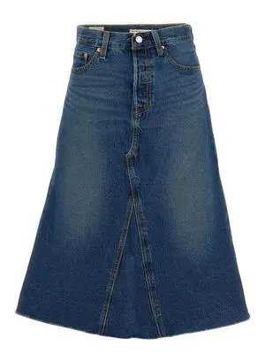 LEVI'S Deconstructed Denim Trapeze Skirt - Blue