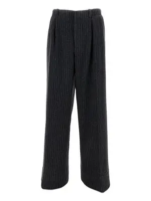 DURAZZI MILANO Pinstriped Wide-leg Trousers - Grey