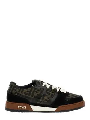 Fendi Fendi Match Lace-Up Sneakers Brown