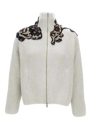 DURAZZI MILANO Knit Bomber Jacket - White