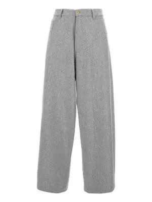 MAISON JEJIA Gigi Flannel Wide-leg Trousers - Grey