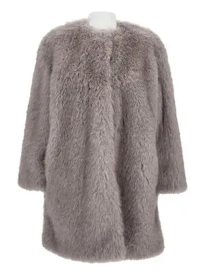 MAX MARA STUDIO Synthetic Fur Coat - Grey