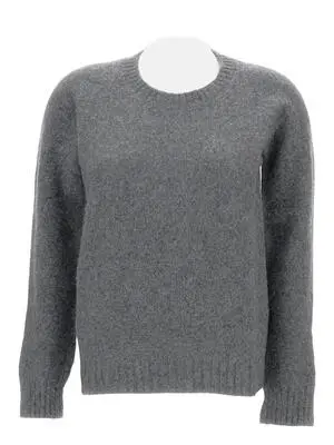 DRUMOHR Brushed Sheared Wool Crewneck Sweater - Grey