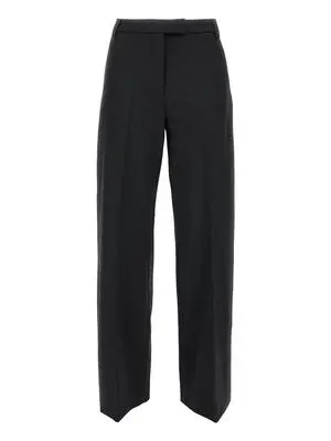 THELATEST Wool Blend Straight Leg Trousers - Black
