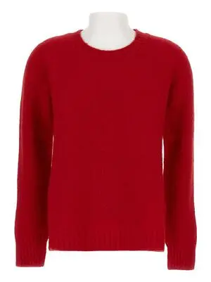 DRUMOHR Crewneck Brushed Wool Sweater - Red