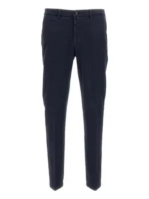 BRIGLIA 1949 Tailored Cotton Trousers - Blue