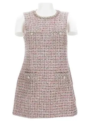 SELF-PORTRAIT Bouclé Midi Dress - Rose