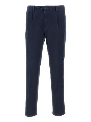 BRIGLIA 1949 Tailored Cotton Trousers Blue