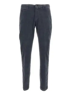 BRIGLIA 1949 Tailored Velvet Trousers Grey