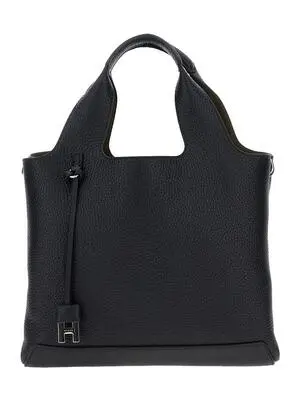 Hogan Small Leather Shopping Bag - Black