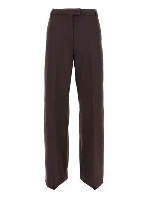 THELATEST Wool Blend Straight Leg Trousers - Brown